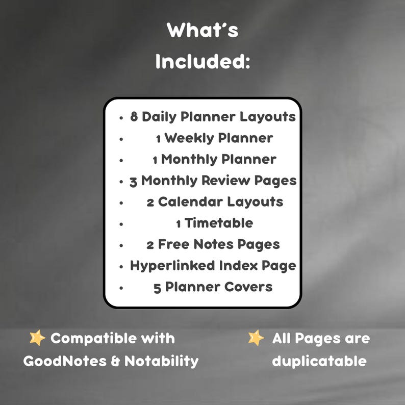 Cute 2026 All-in-one Dark Academia Digital Planner: Dark Mode Planner ...