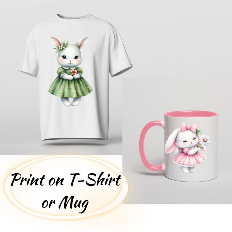 Watercolor Easter Bunny Clipart Bundle, PNG Images (commercial Use) - Etsy