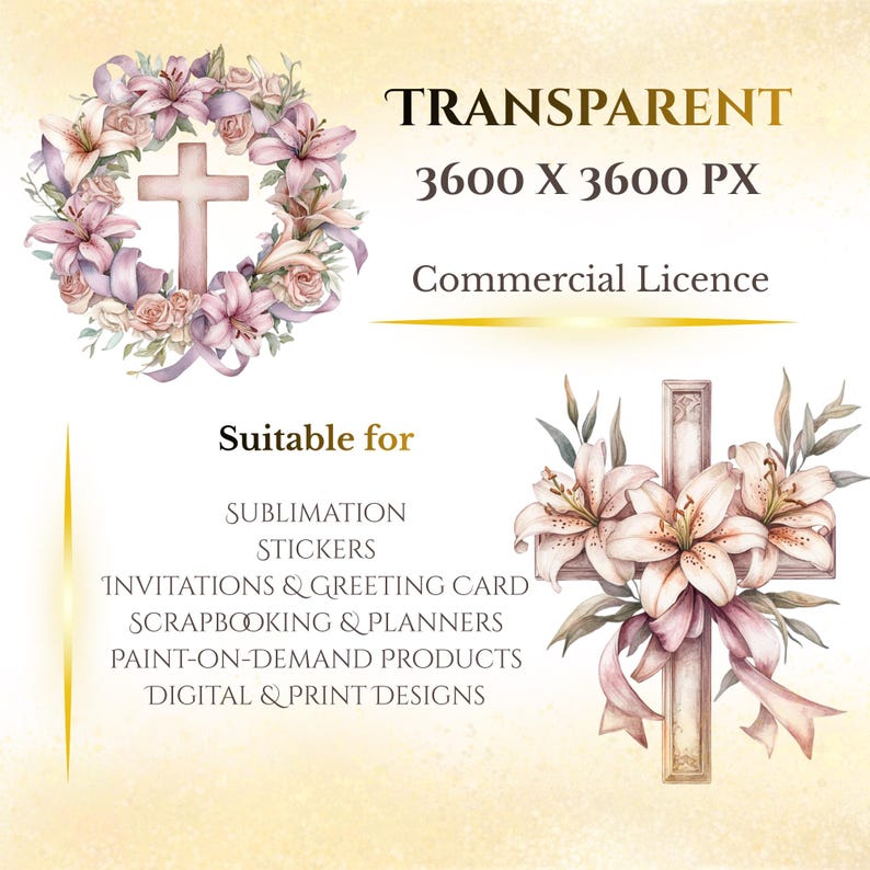 Christian Easter Clipart Bundle | Watercolor Religious Easter PNG ...