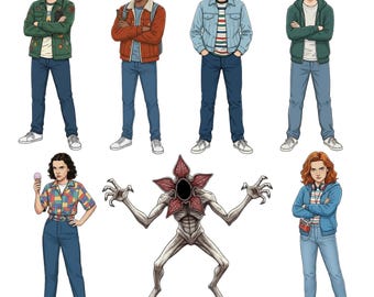 Stanger Characters PNG Clipart Bundle, Digital Download, Printable Pack ...