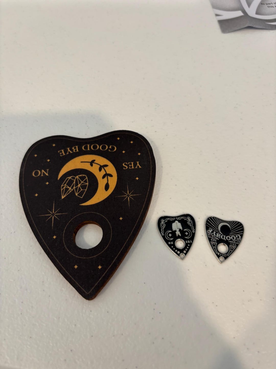 Quija Planchette Wood With Two Quija Planchette Necklace or Bracelet ...