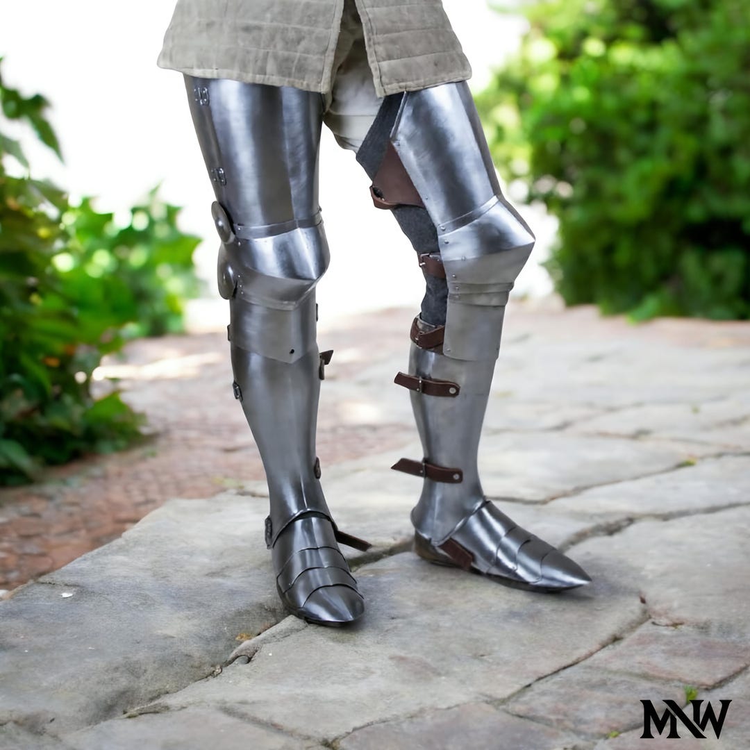 Handmade Medieval Knight Leg Armor | Full Steel Gothic Leg Guards ...