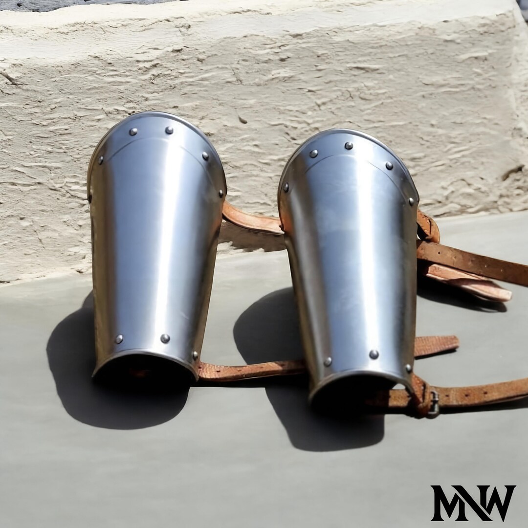 Medieval Steel Bracers | Knight Forearm Armor With Leather Straps ...