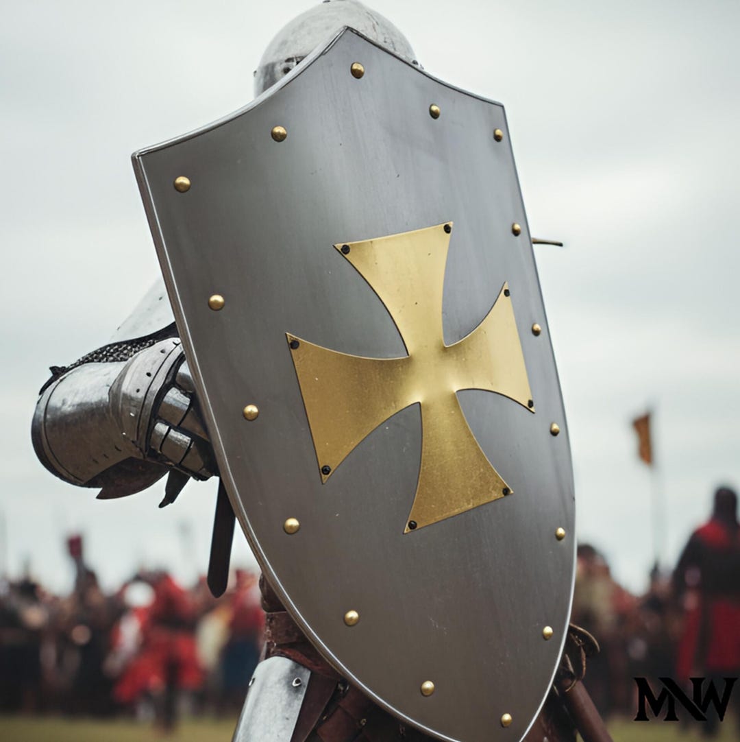 Medieval Crusader Shield With Iron Cross | Knight Templar Shield ...