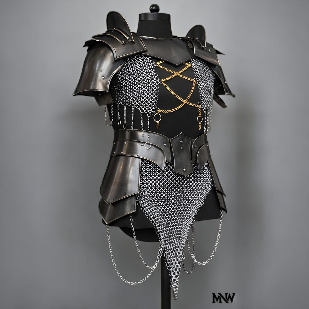 Medieval Chainmail Armor With Steel Cuirass | Knight Upper Body Armor ...