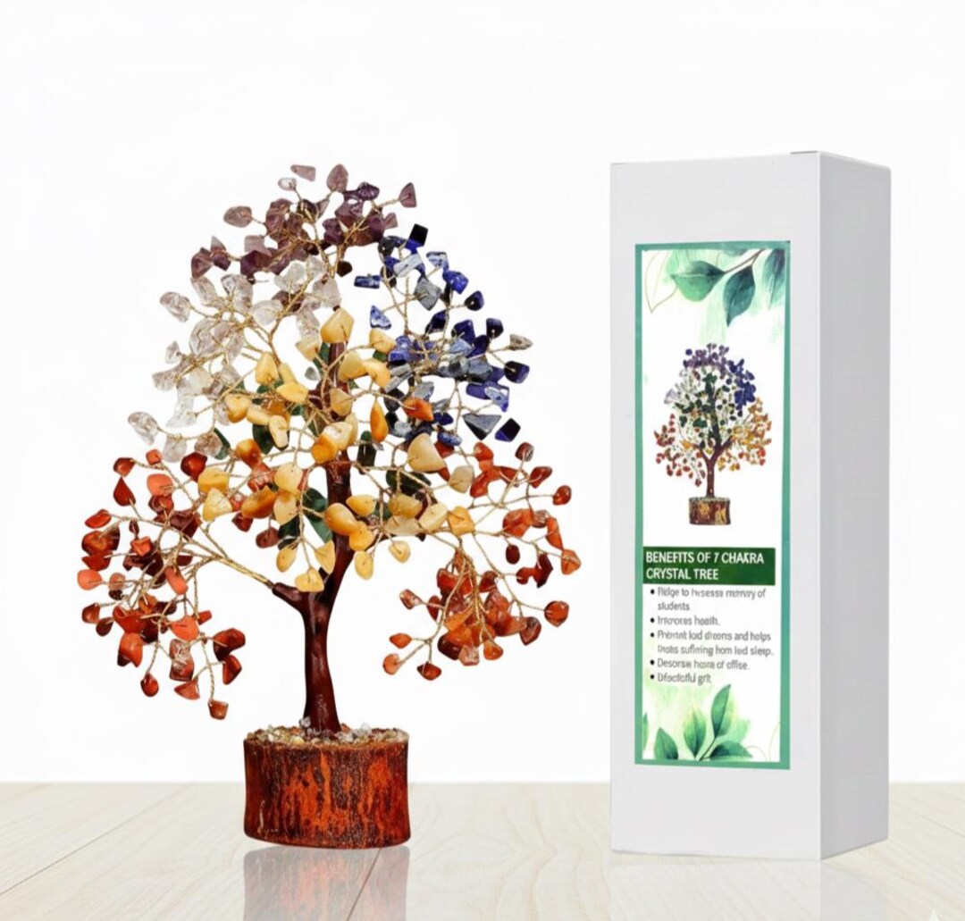 7 Chakra Crystal Tree | Natural Healing Gemstone Bonsai | Handmade ...