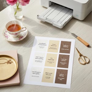 54 Daily Affirmation Cards Printable, Mindfulness Positive Quotes ...