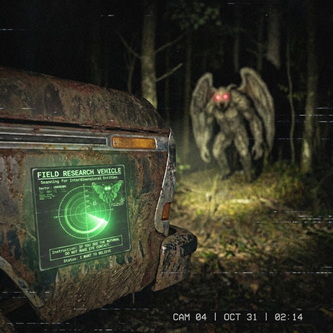 Funny Mothman Car Magnet | Cryptid Field Research Vehicle Sign, SCP ...