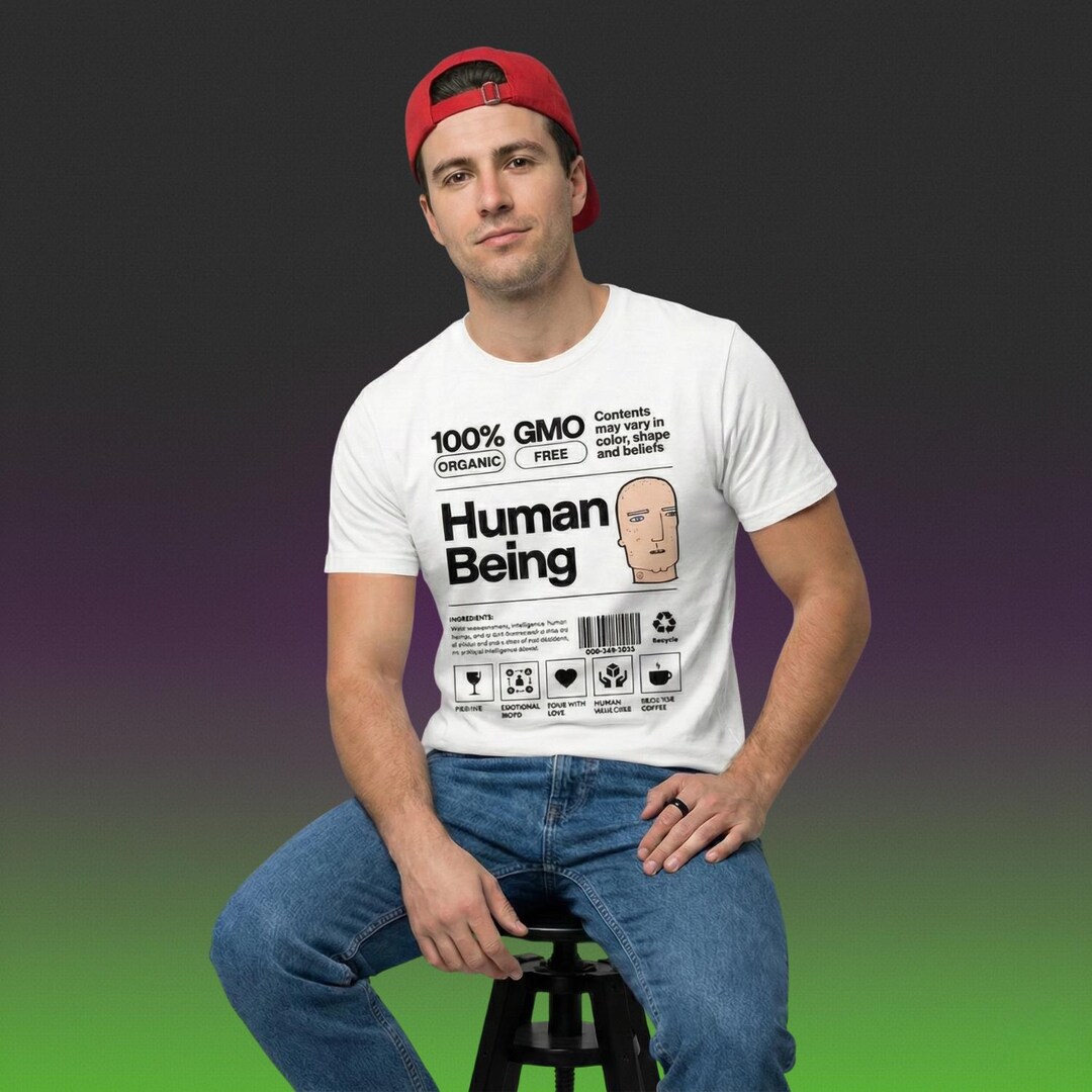 Human Being Ingredients T-shirt | Funny Nutrition Label Meme Tee for ...