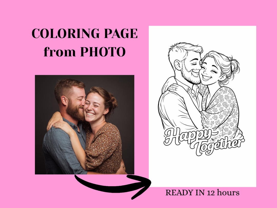 Coloring Page From Photo Valentine Gift Printable - Etsy