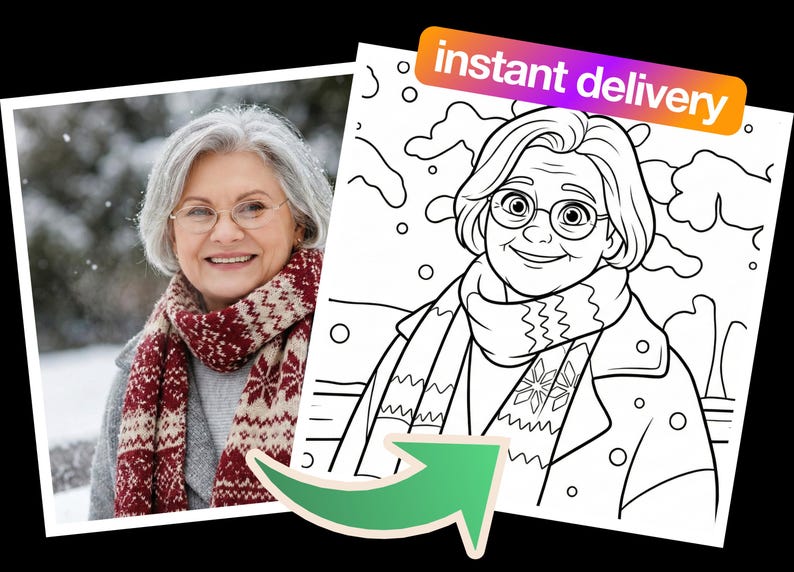 Coloring Page From Photo Valentine Gift Printable - Etsy