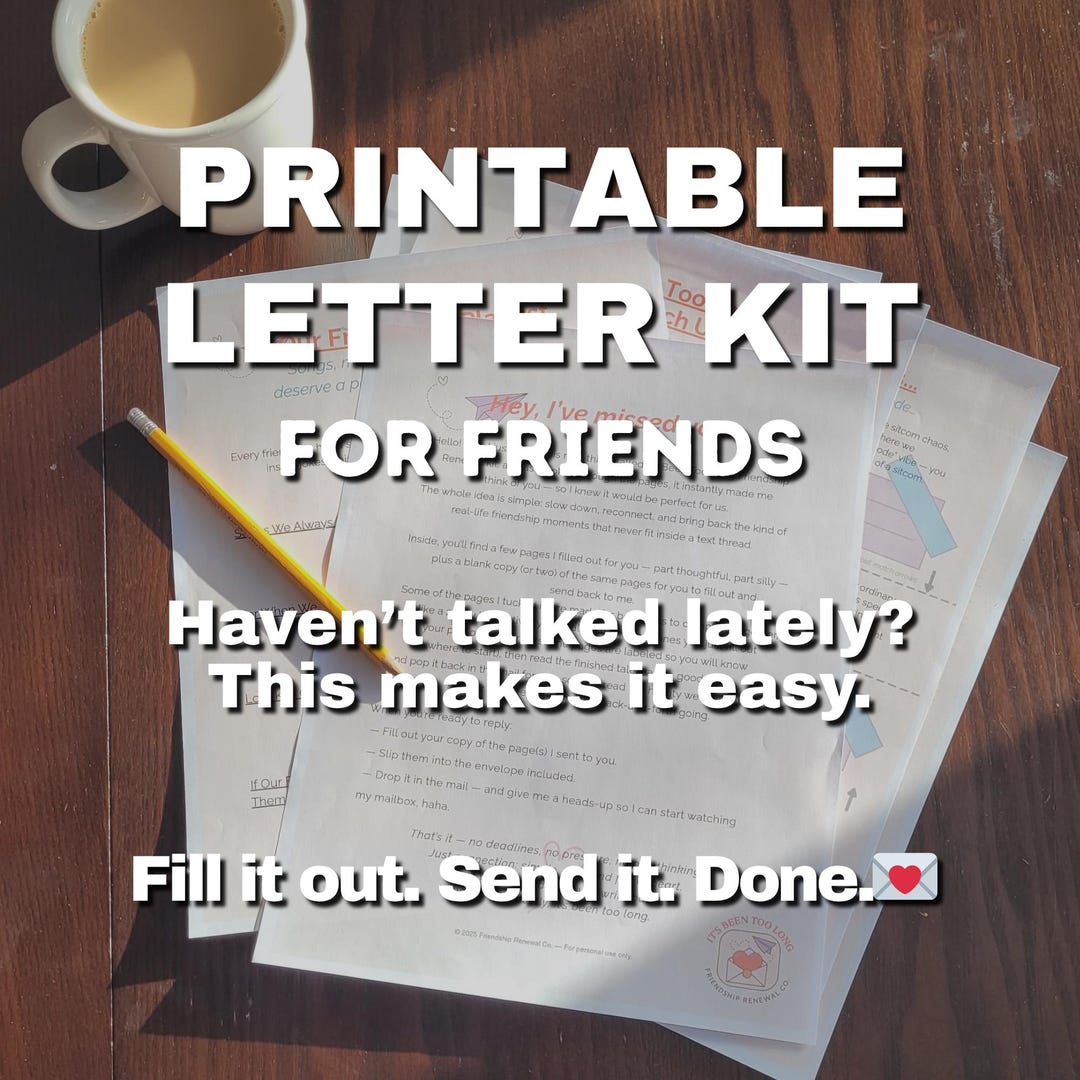 Printable Letter Kit for Friends, Long Distance Friendship Activity ...