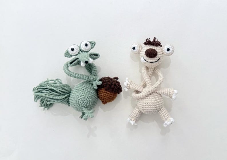 Long Neck Sid the Sloth Crochet Pattern, Funny Crochet Scrat the ...