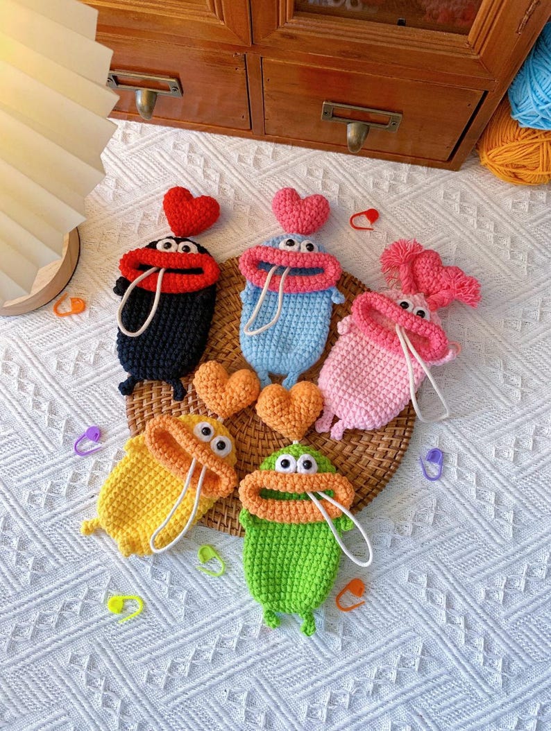 Monster Key Holder Crochet Pattern, Amigurumi Car Key Cover Crochet ...