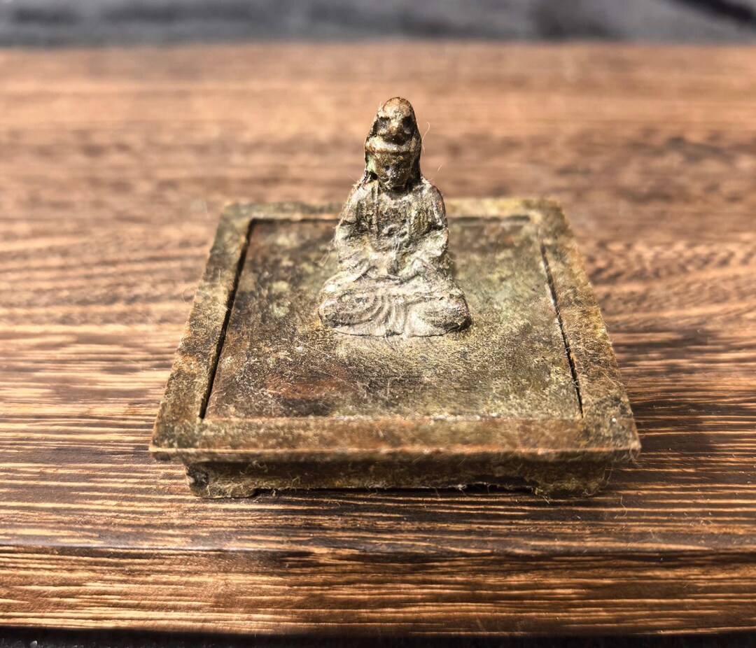 Vintage Bronze Carved Guanyin Lotus Seal - Etsy