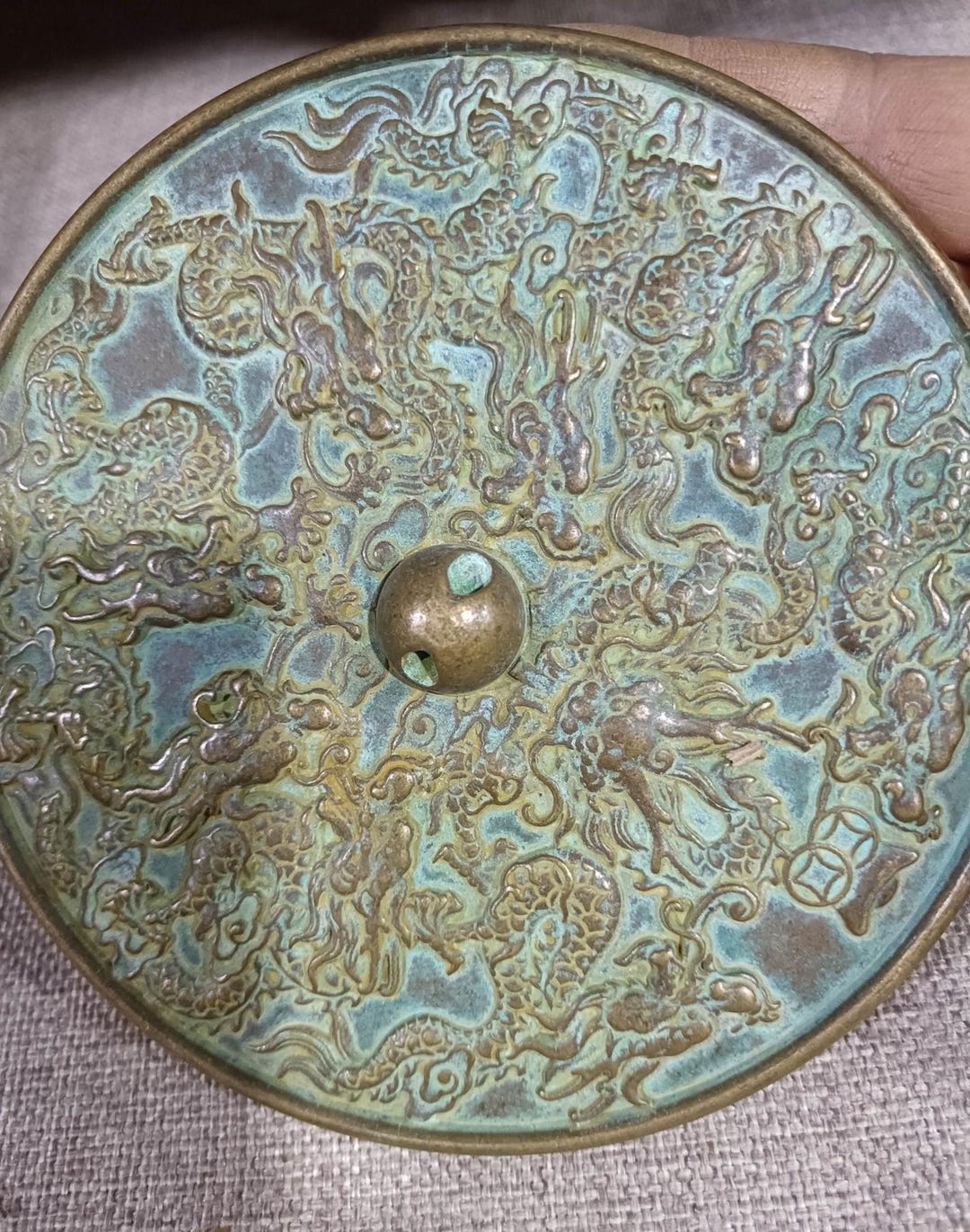 Vintage Bronze Carved Dragon and Phoenix Bronze Mirror - Etsy