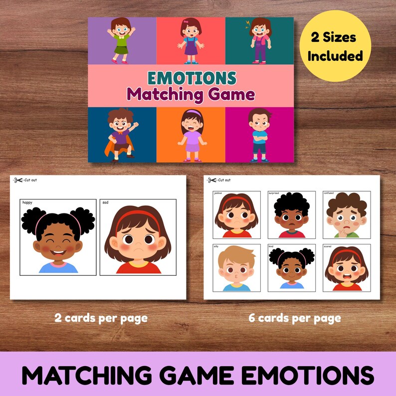 3-in-1 Toddler Matching Game | Animals, Emotions, Winter (PDF Printable ...