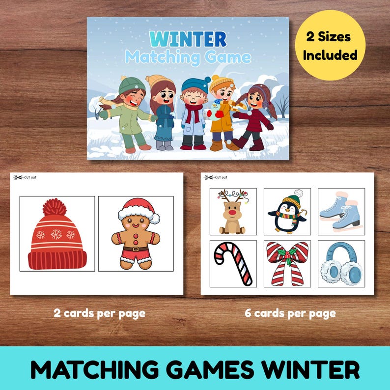 3-in-1 Toddler Matching Game | Animals, Emotions, Winter (PDF Printable ...