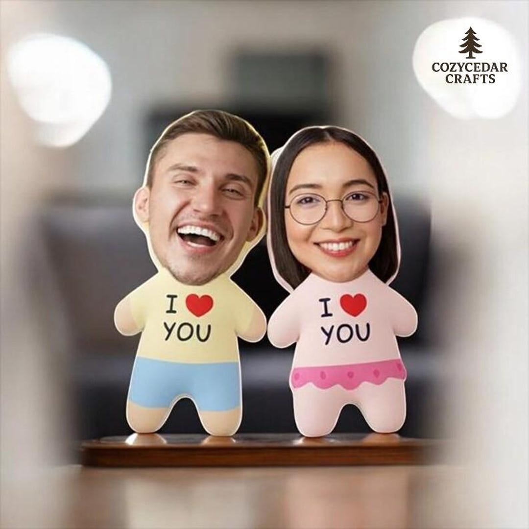 Custom Couple Plush Dolls, Personalized Face Pillow, Wedding Gift for ...