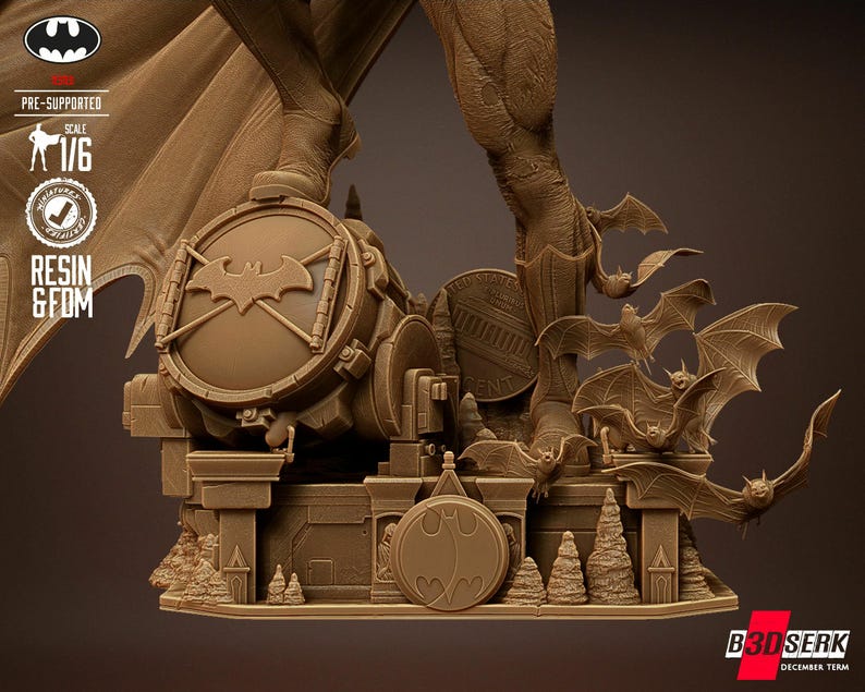 Batman Statue DC Comics Unpainted Resin 3D Printed Model / Garage Kit ...