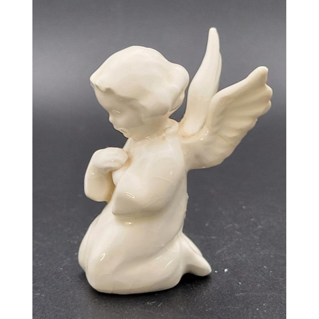 Vintage German Porcelain Praying Angel Figurine White Miniature 2 ...