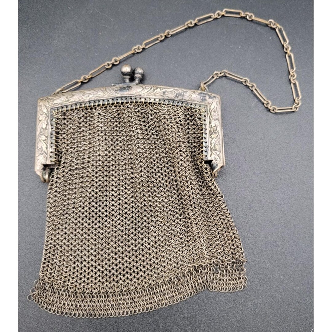 Art Nouveau Chainmail Coin Purse Dance Chatelaine Bag C.1900-1915 Ball ...