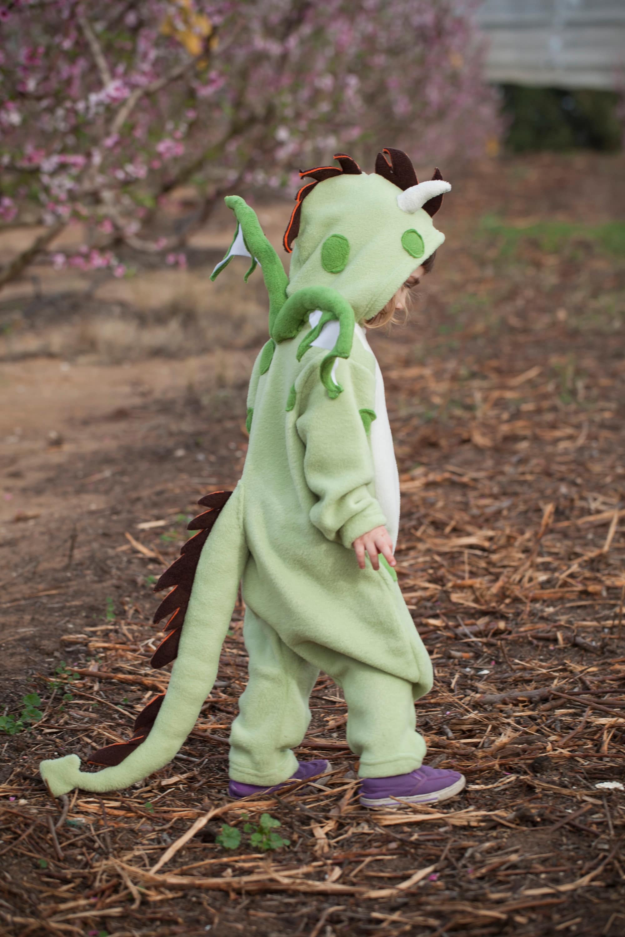 Whimsical Hallowen Dragon Costume / Green Dragon Jumpsuit Costume ...