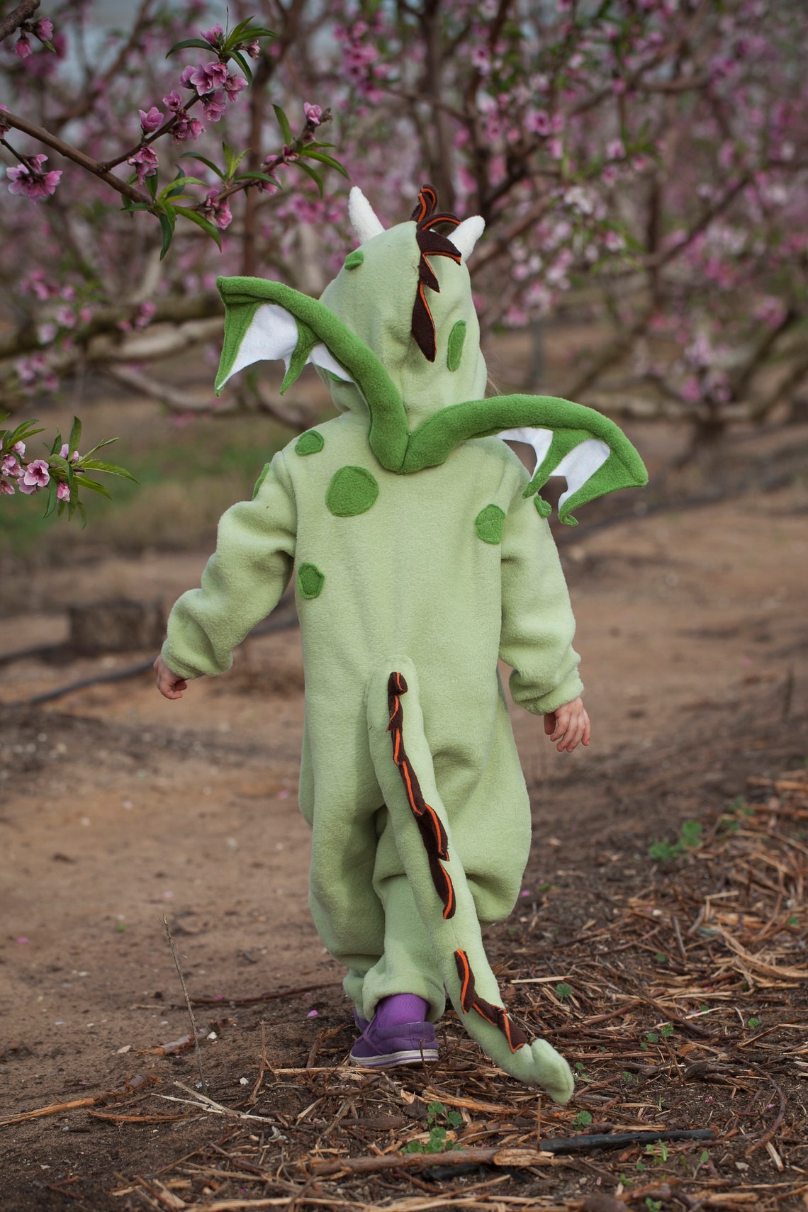 Whimsical Hallowen Dragon Costume / Green Dragon Jumpsuit Costume ...