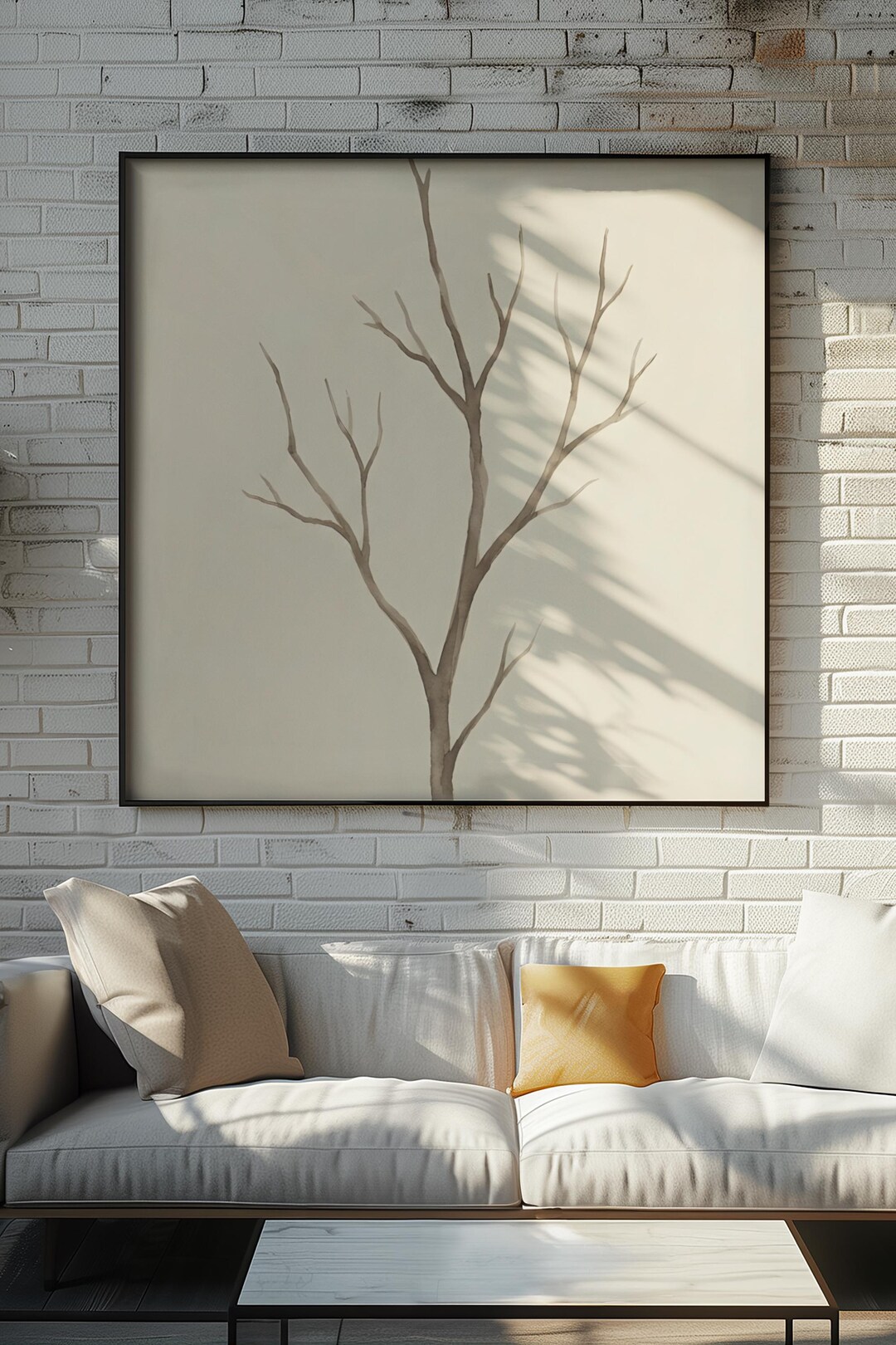 Minimal Branch Wall Art Printable, Neutral Botanical Tree Print ...