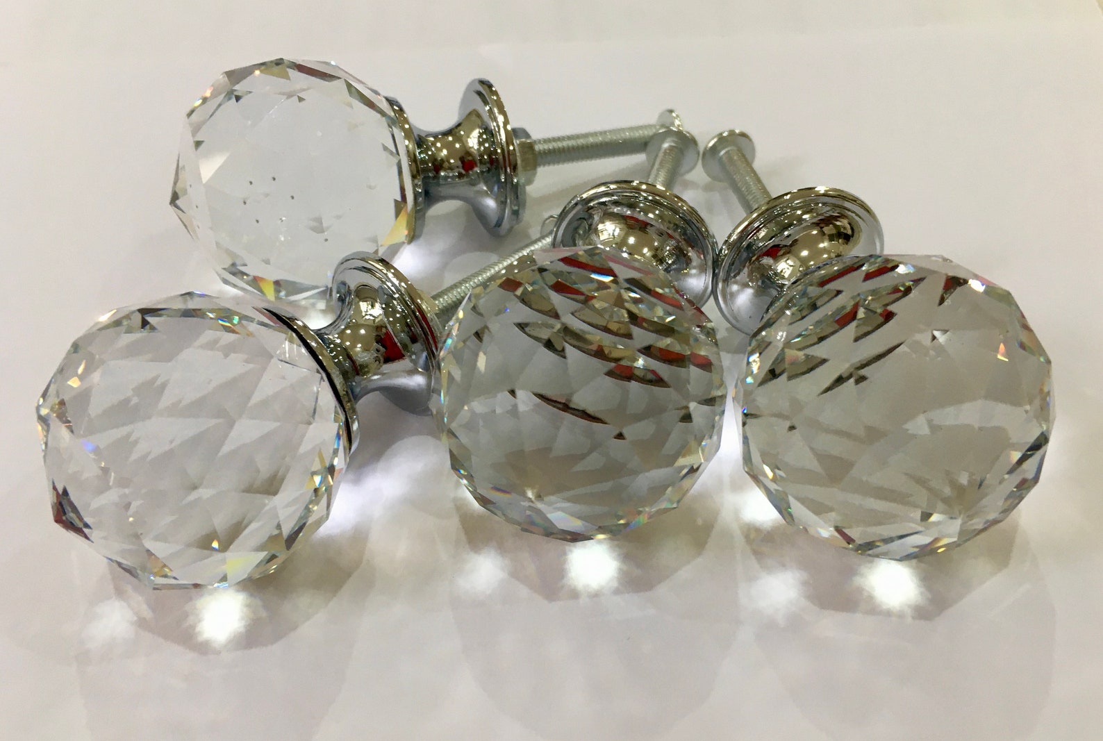 Sparkly Glass Crystal Drawer Knobs Drawer Pull Vintage Boho - Etsy