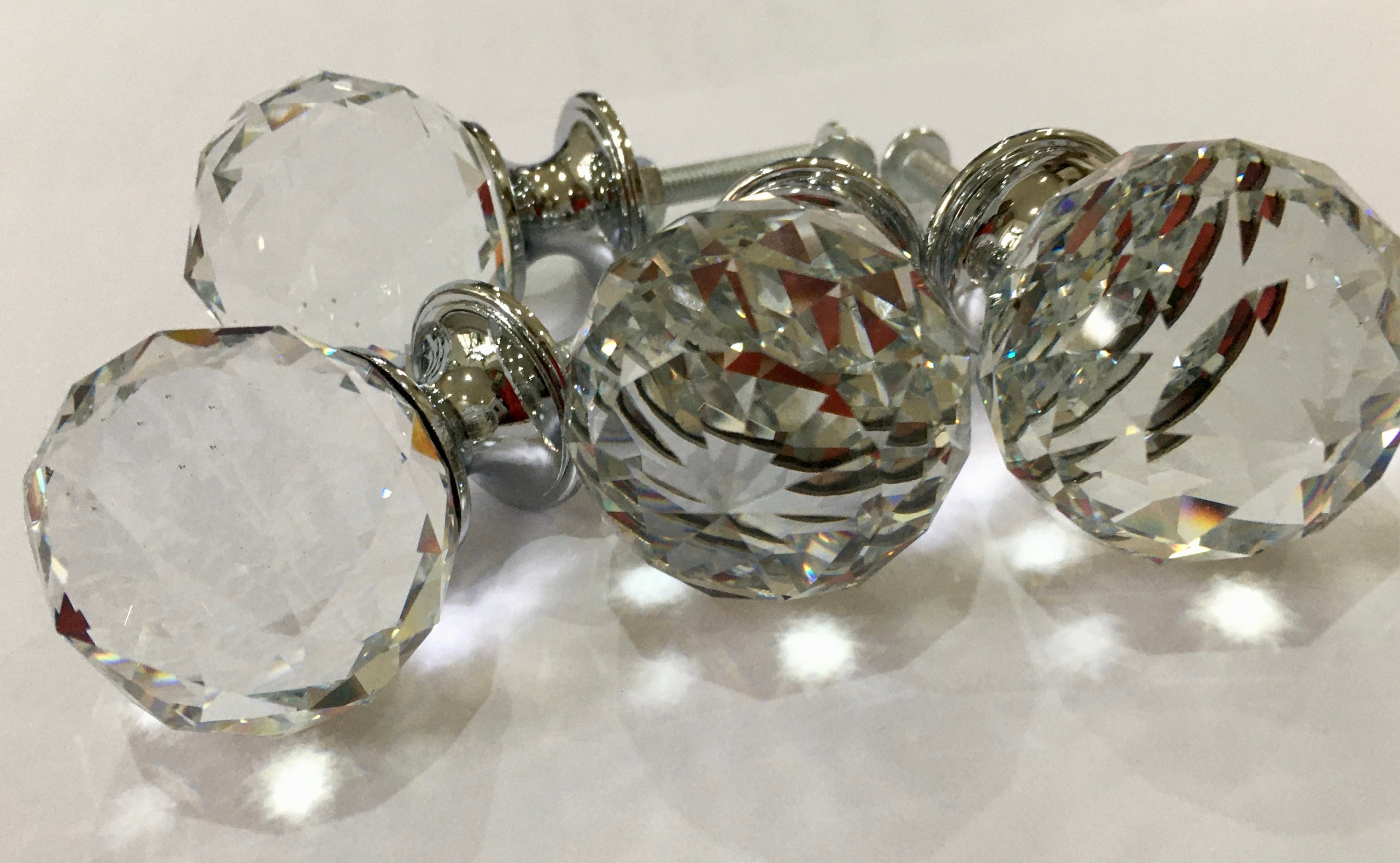Sparkly Glass Crystal Drawer Knobs Drawer Pull- Vintage, Boho, Romantic ...