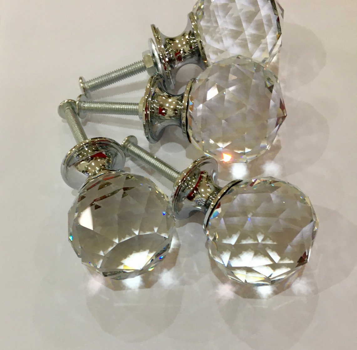 Sparkly Glass Crystal Drawer Knobs Drawer Pull Vintage Boho - Etsy