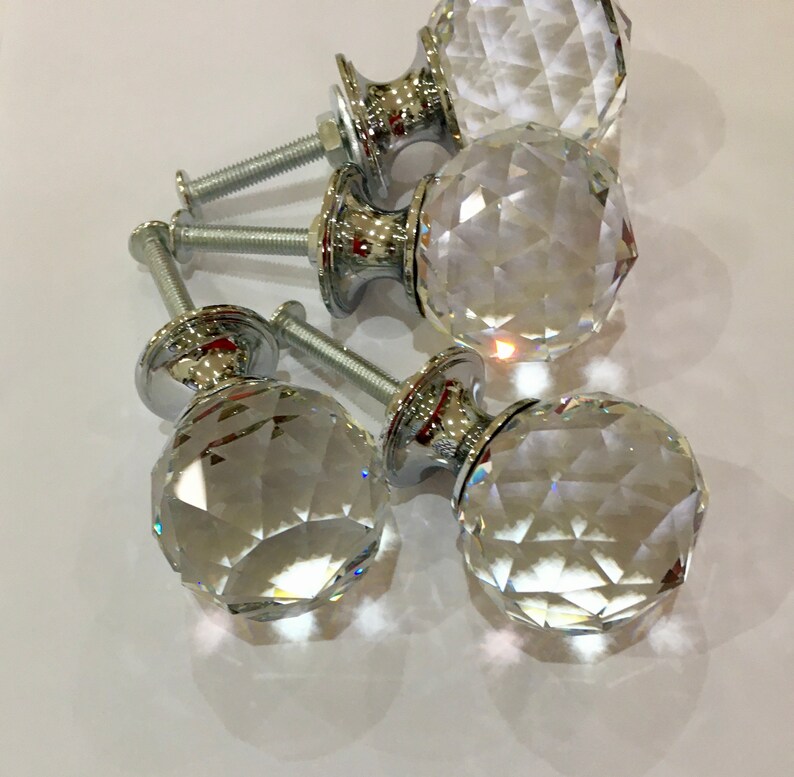 Sparkly Glass Crystal Drawer Knobs Drawer Pull Vintage Boho - Etsy