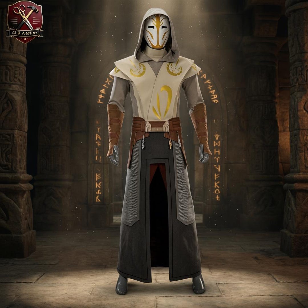 Jedi Temple Guard Inspired Costume Full Set, Masked Sci-fi Warrior ...