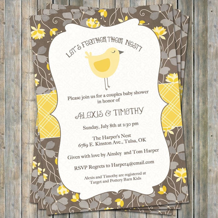 Bird Baby Shower Invitations PNG