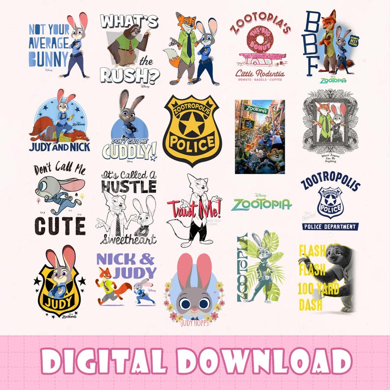 15+ Pngs Zootopia Digital Download, Disneyland Cartoon Characters Png ...