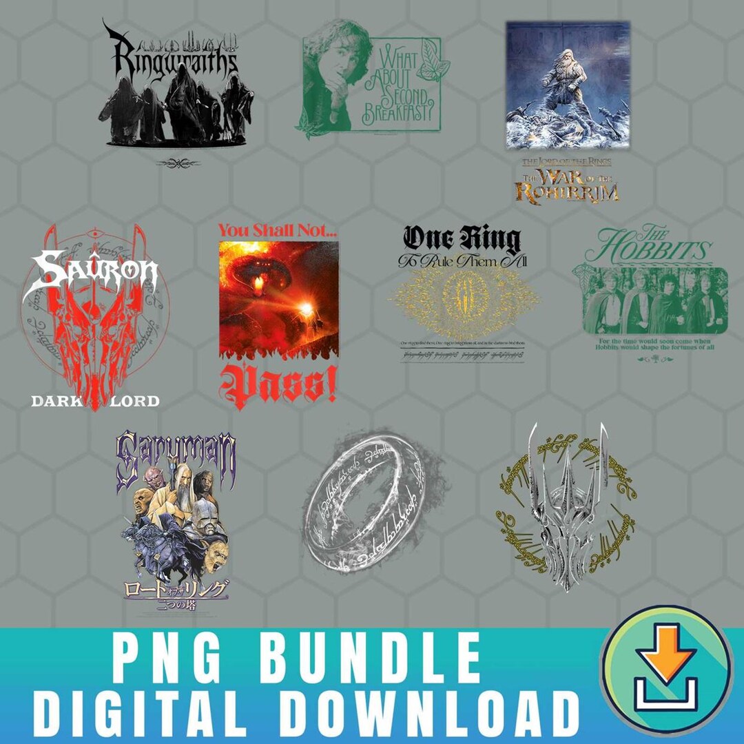 The Lord of the Rings PNG Bundle, Middle-earth Icons, Swords, Rings and ...