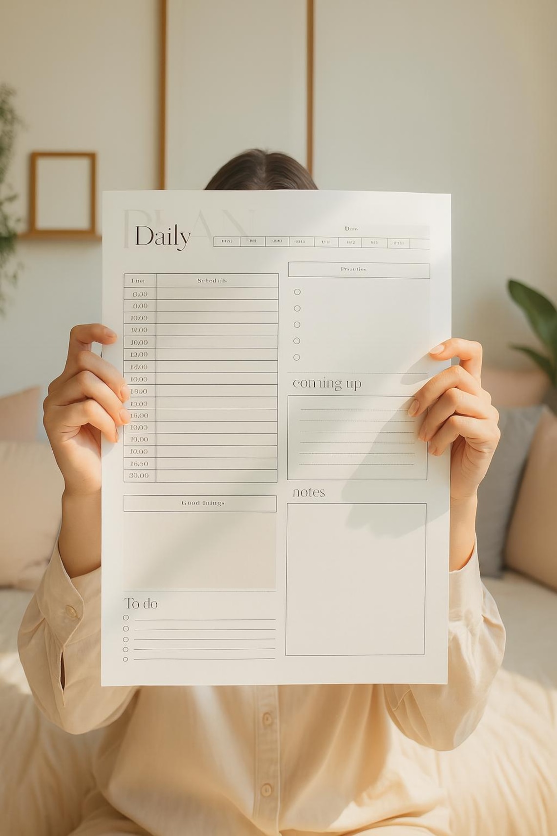 Minimalist Daily Planner Template: Printable Schedule, To-do List (A4 ...