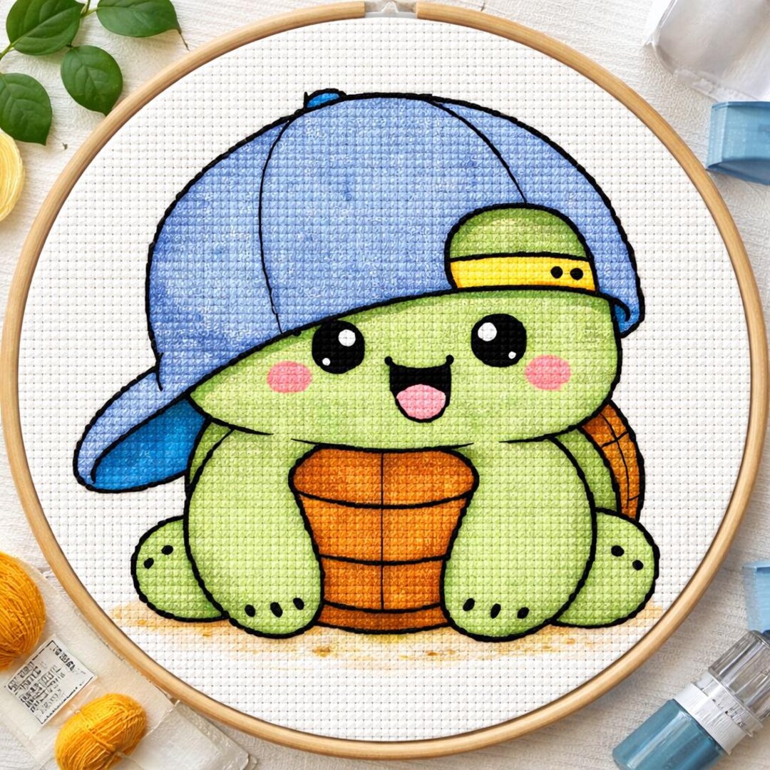 Toby the Turtle Cross Stitch Pattern – Nursery Animal (digital Download ...