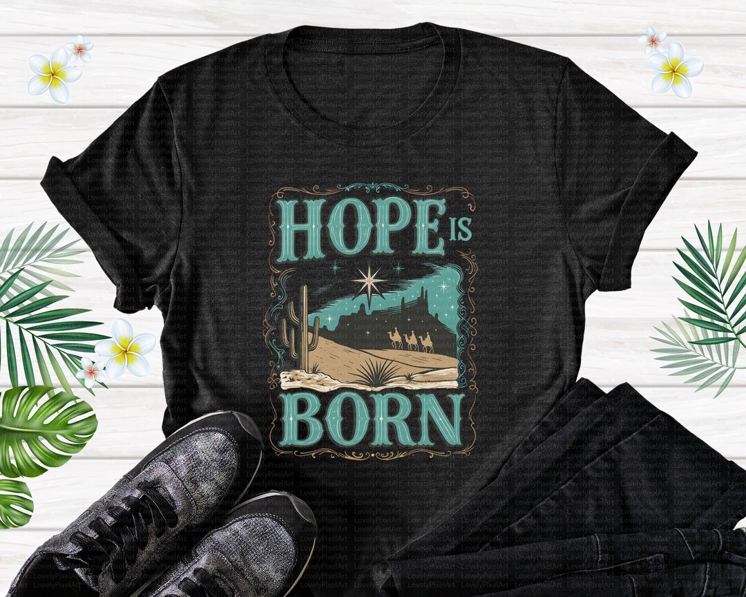 Hope is Born PNG | Western Nativity Desert Scene | Christmas Star Bible ...