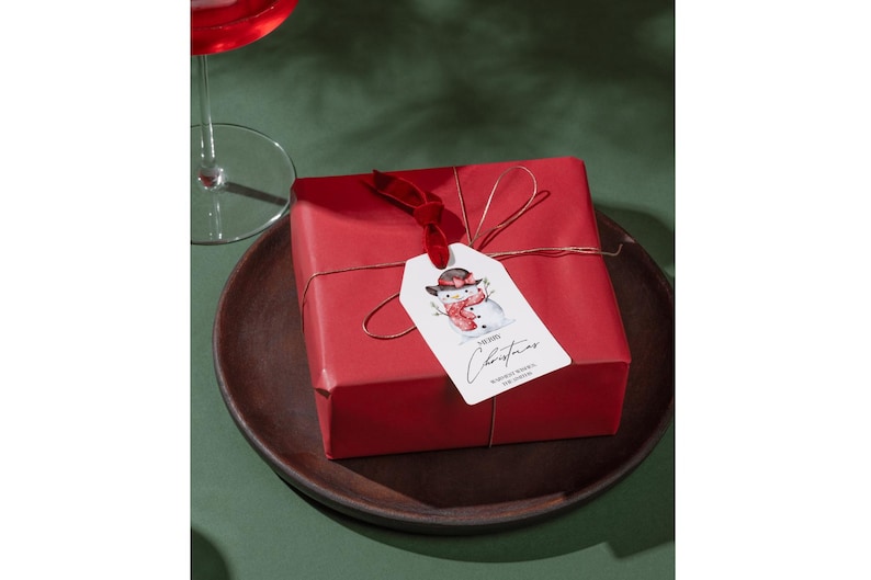 Editable Watercolor Christmas Gift Tags, Canva Template (digital ...