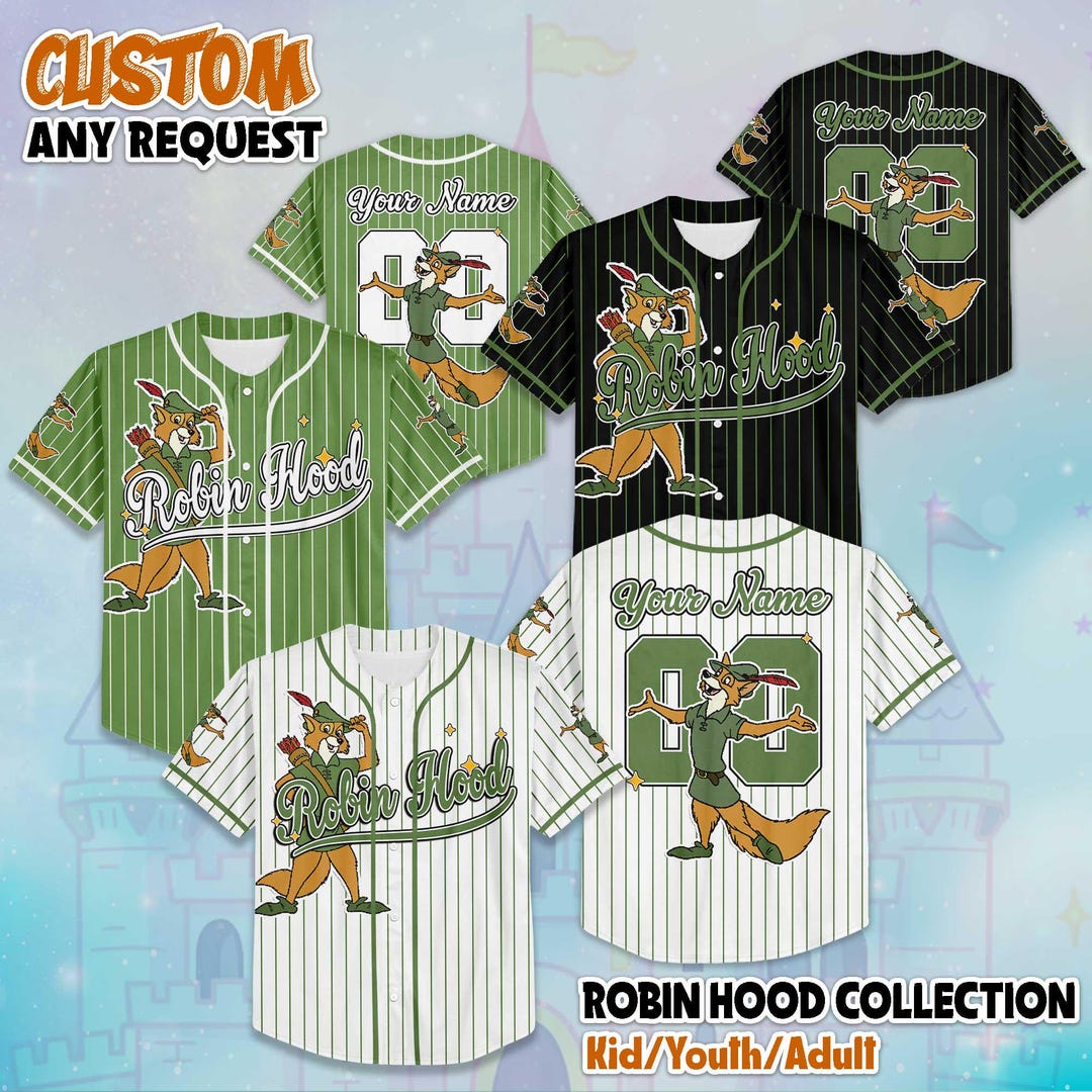 Custom Robin Hood Baseball Jersey, Personalized Disney Robin Hood Fan ...