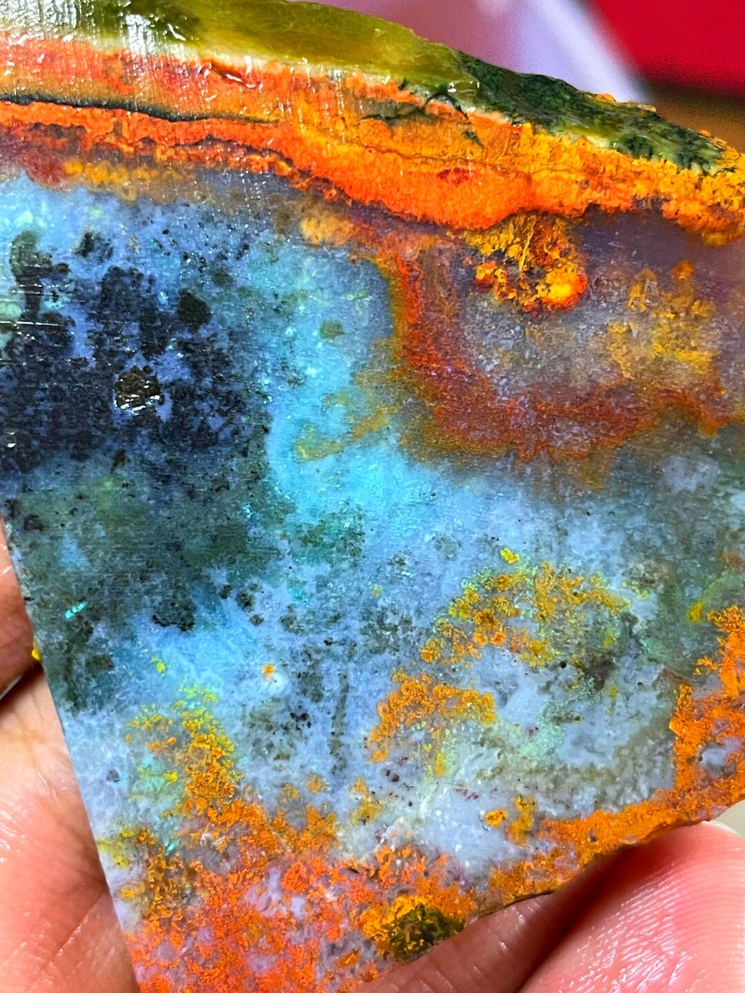 Indonesian Blue Opal Scenic Slab – Natural Multi-color Opalized Stone ...