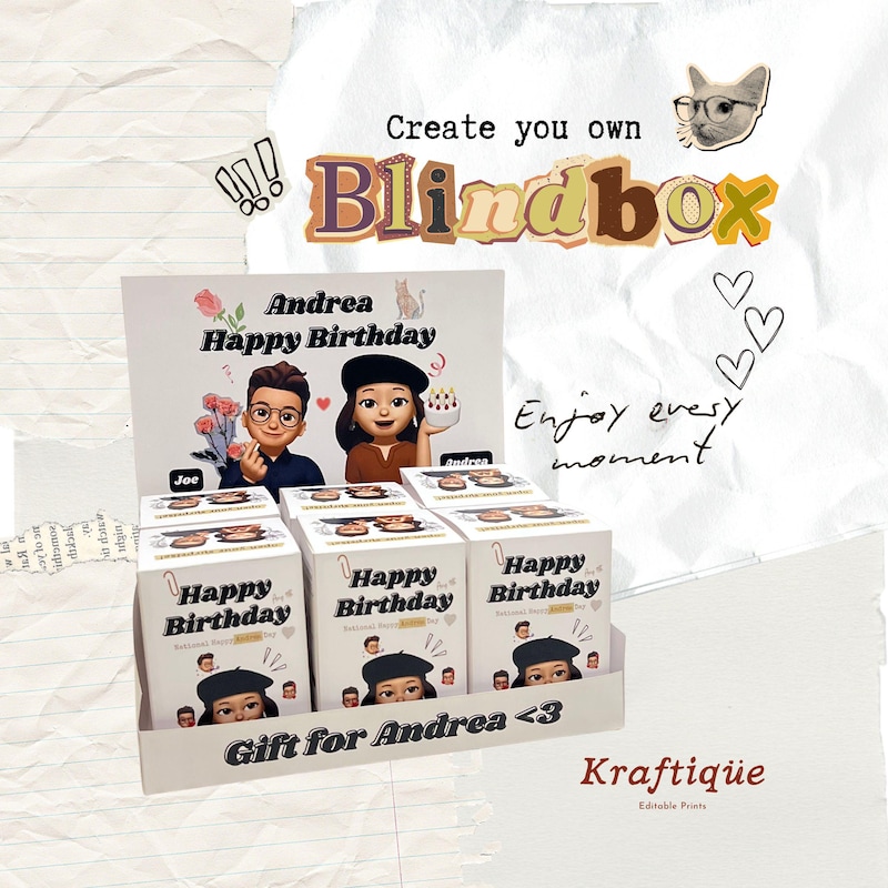 Printable Diy Blind Box Template - Etsy