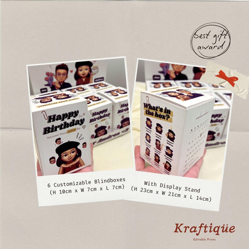 DIY Birthday Valentine's Day Blind Box Template Personalized Surprise ...