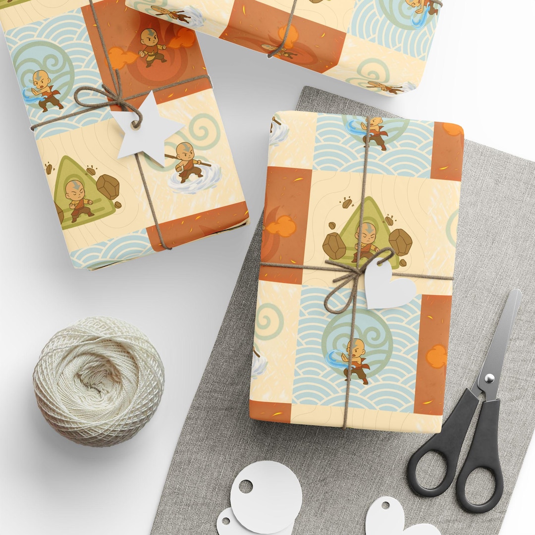Avatar Aang Bending All Four Elements Wrapping Paper/gift Wrap - Etsy