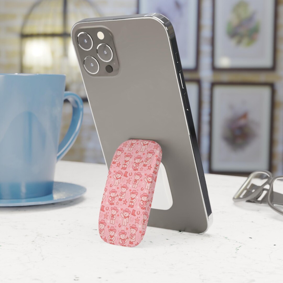 Pink Western Smiski Phone Click-on Grip I Yee-haw Meets Kawaii Cuteness ...