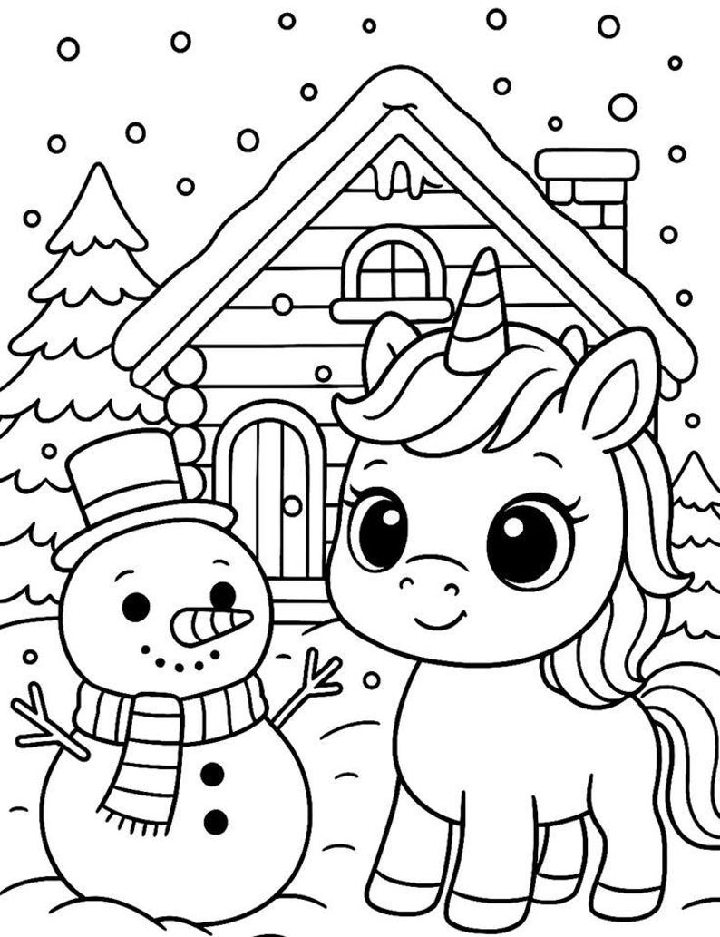 Christmas Winter Coloring Pages: 50+ Kids & Adults Designs (digital ...
