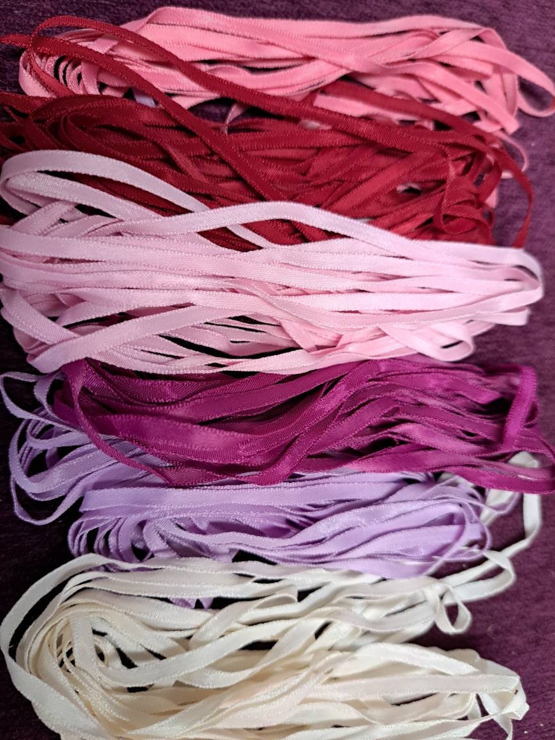 Vintage Ribbon Color Palette of Soft Pastels, Ribbon Embroidery Single ...