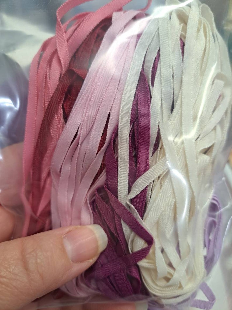 Vintage Ribbon Color Palette of Soft Pastels, Ribbon Embroidery Single ...